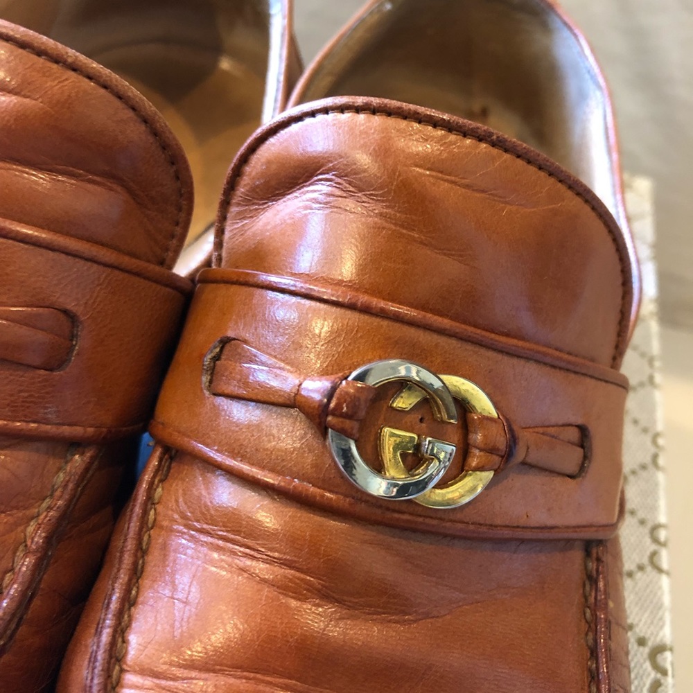 Vintage Gucci Cognac Loafers With Box - Gem